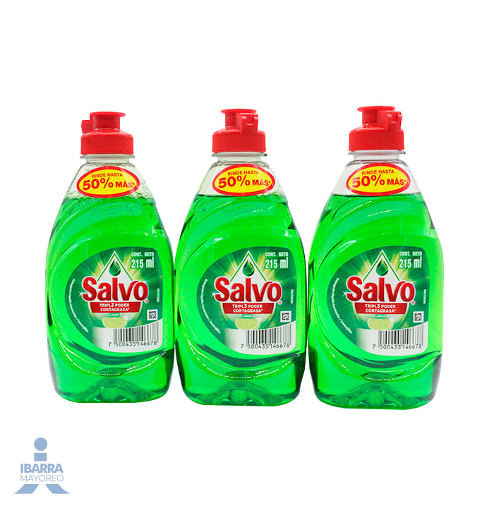 Detergente Salvo Limón Líquido 215 Ml. | Ibarra Mayoreo