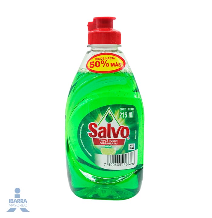 Detergente Salvo Limón Líquido 215 Ml. | Ibarra Mayoreo