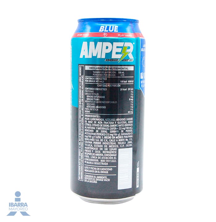 bebida amper blue 473 ml | Ibarra Mayoreo
