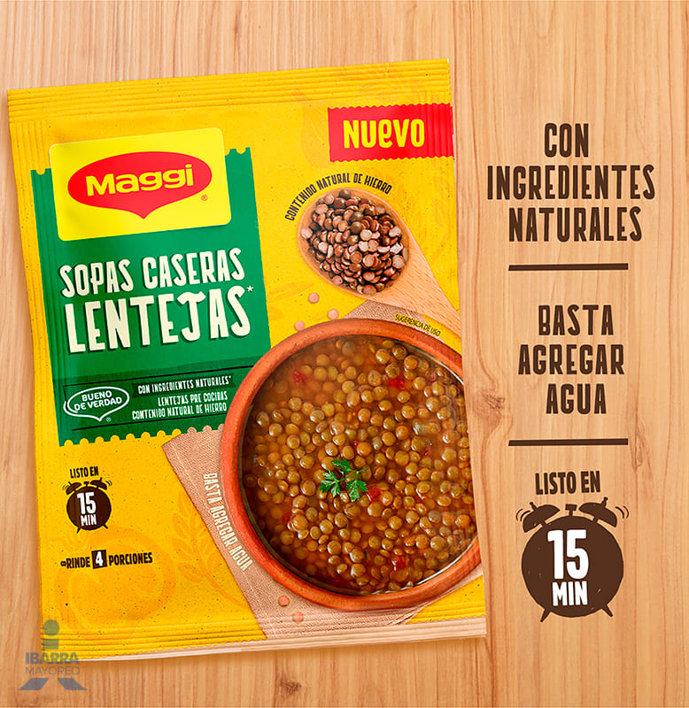 sopa maggi lentejas 90 g | Ibarra Mayoreo