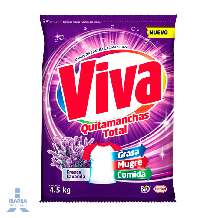 detergente viva lavanda 4 5 kg | Ibarra Mayoreo